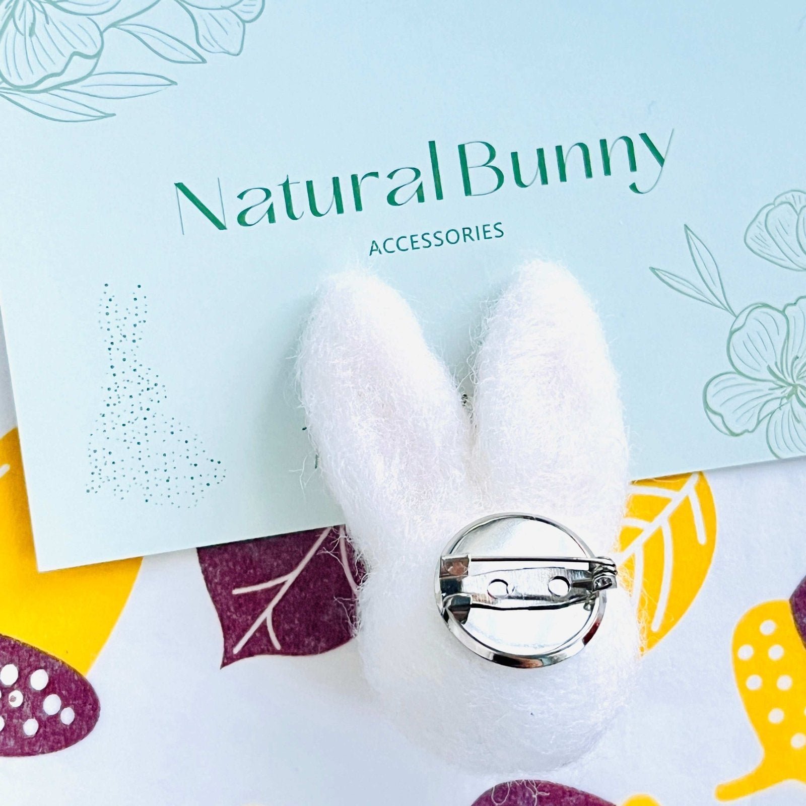 Wool Felt Rabbit / Carrot Brooch – Natural Bunny Accessories